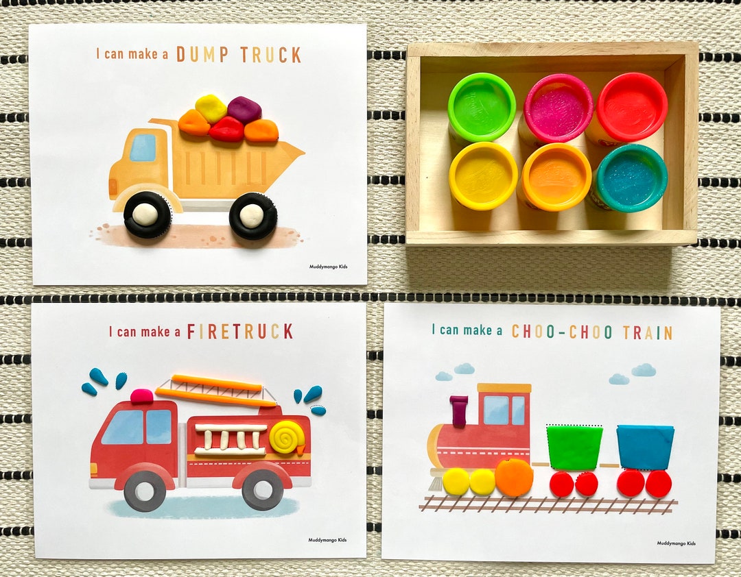 Transportation Play Dough Mats - Digital Download, Printable Play Doh ...