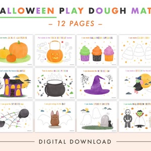 Halloween Play Dough Mats - Digital Download, Play Doh Activity ...
