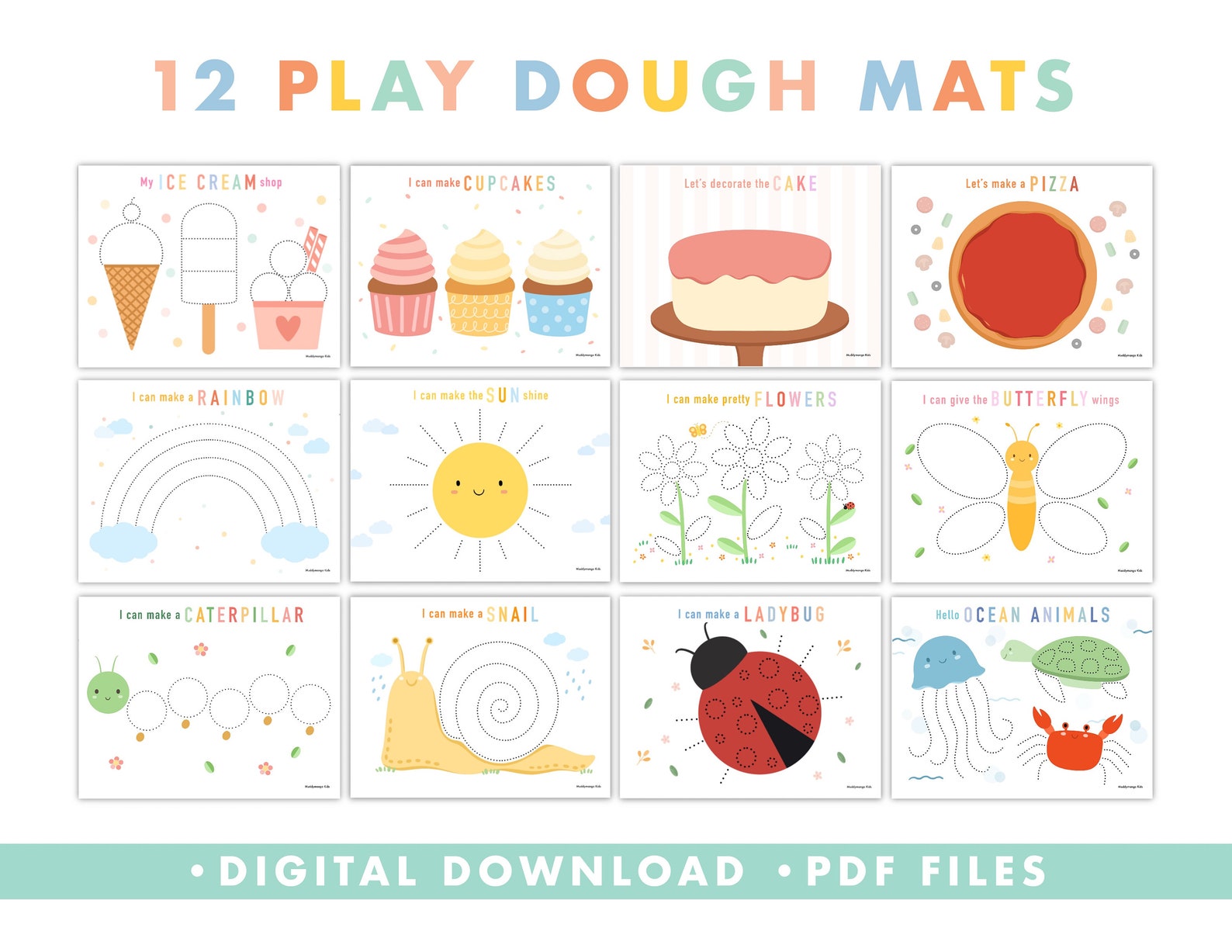 Play Dough Mats Digital Download Play Dough Activity - Etsy