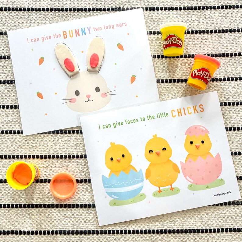 Easter Play Dough Mats - Digital Download, Playdoh Activity for Kids ...