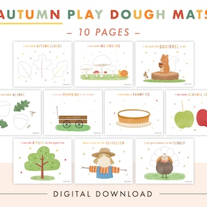 Autumn Play Dough Mats - Digital Download, Fall Play Dough Activity ...