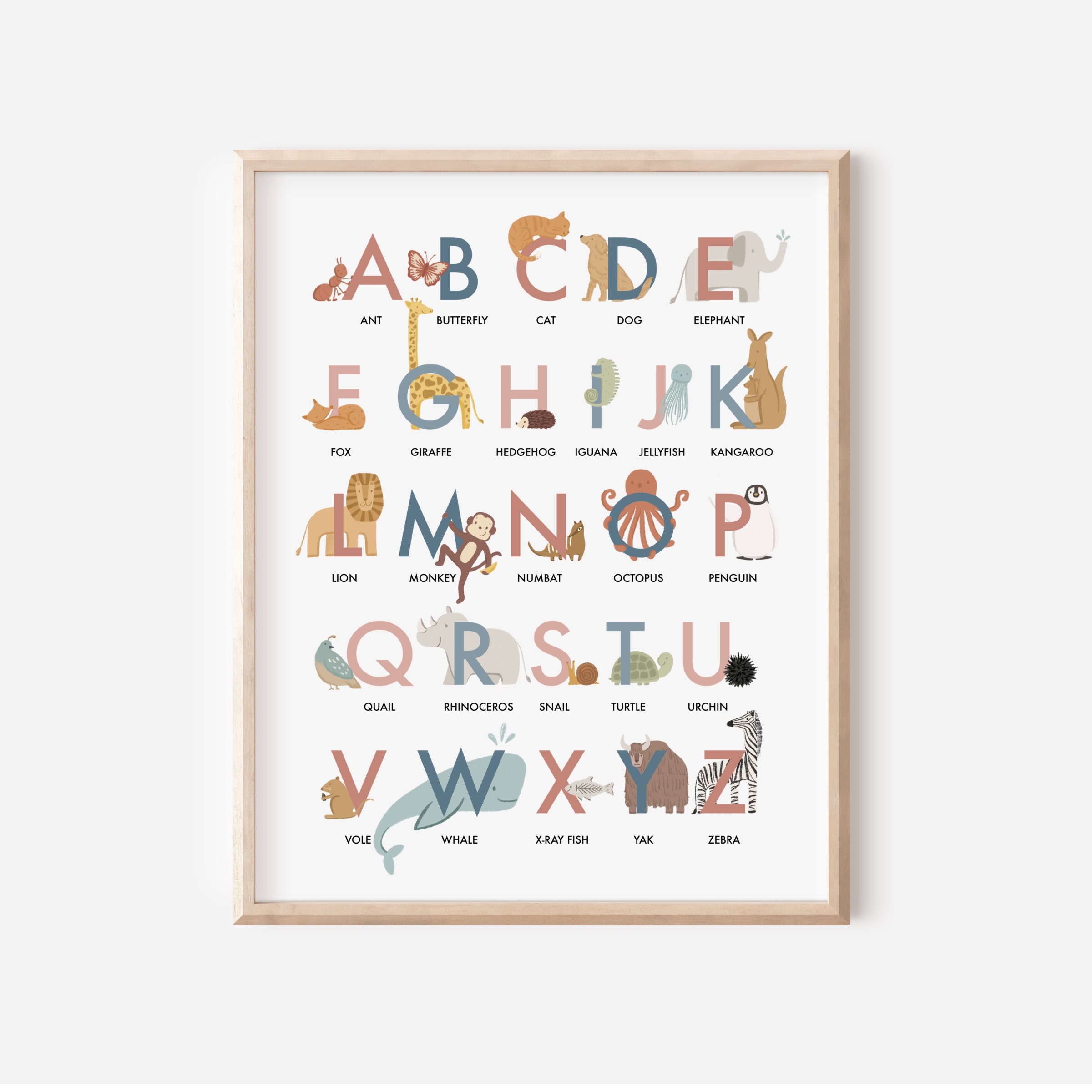 Animal Alphabet Poster Alphabet Print ABC Poster Alphabet | Etsy UK