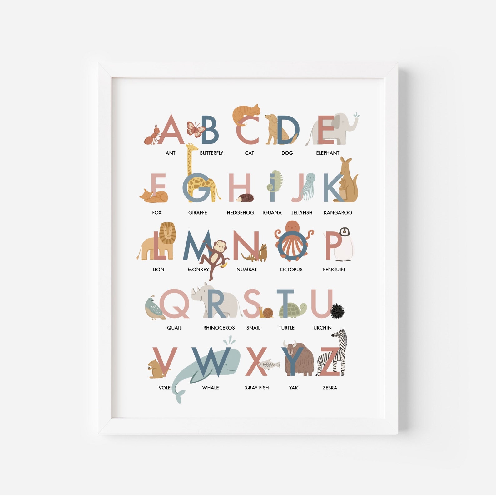 Animal Alphabet Poster Alphabet Print ABC Poster Alphabet - Etsy