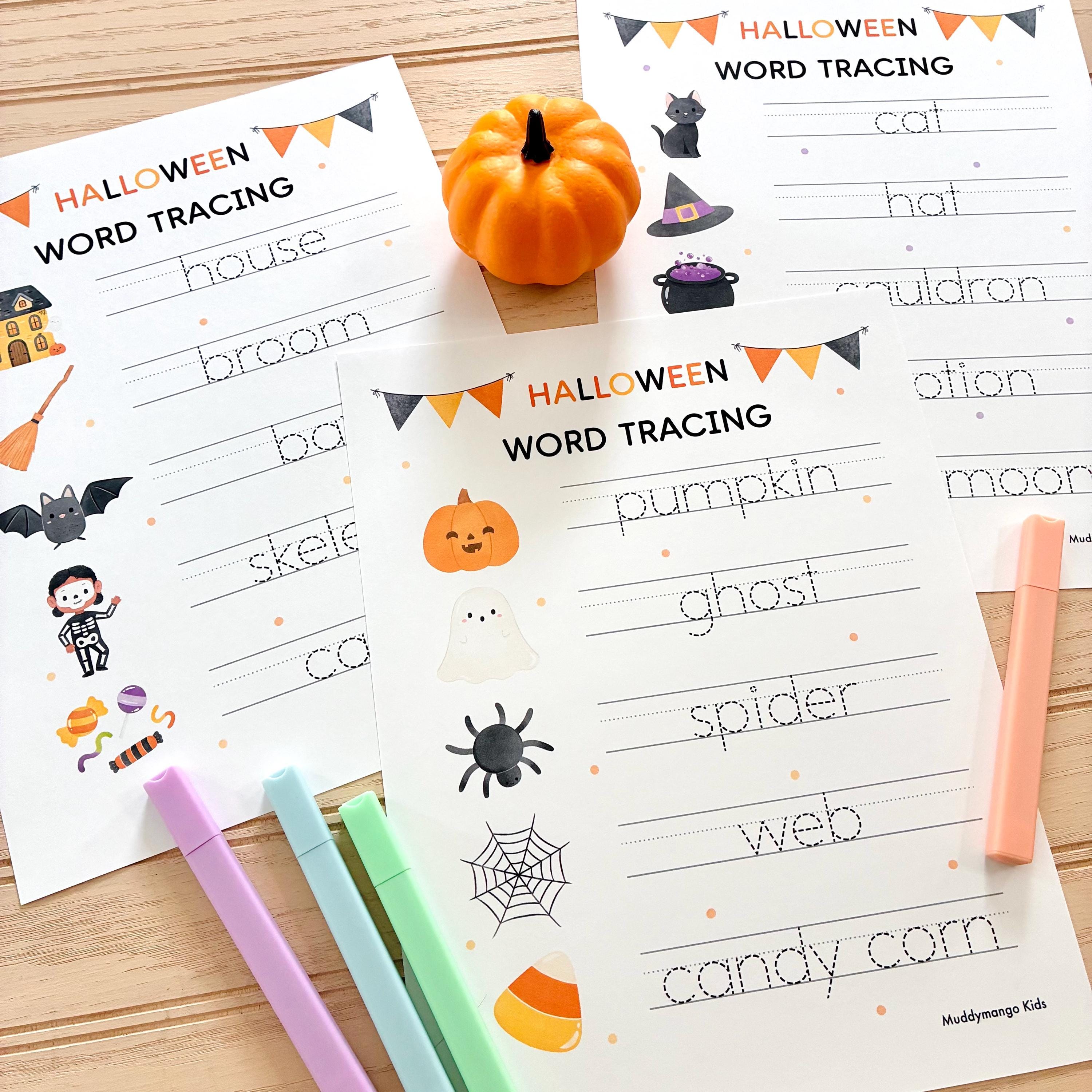 Halloween Tracing Pack - Digital Download, Halloween Handwriting ...