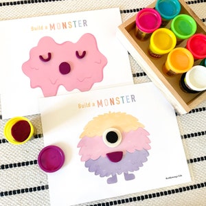 Monster Play Dough Mats - Digital Download, Printable Monster Playdoh ...