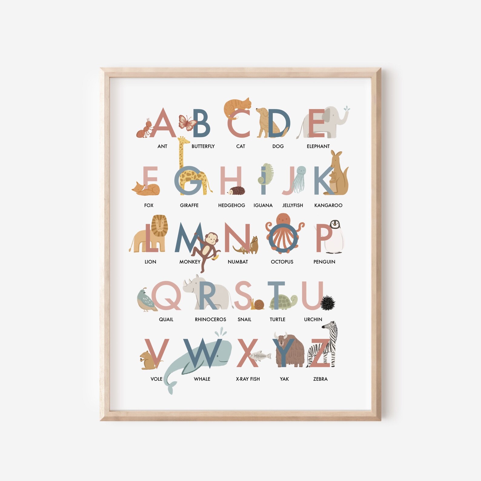 Animal Alphabet Poster Alphabet Print ABC Poster Alphabet - Etsy