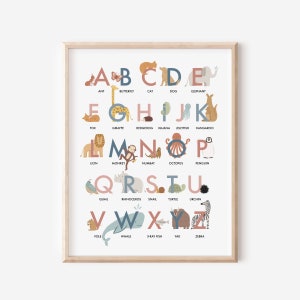 Animal Alphabet Poster Alphabet Print ABC Poster Alphabet - Etsy