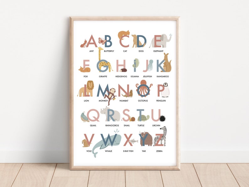 Animal Alphabet Poster Alphabet Print ABC Poster Alphabet - Etsy