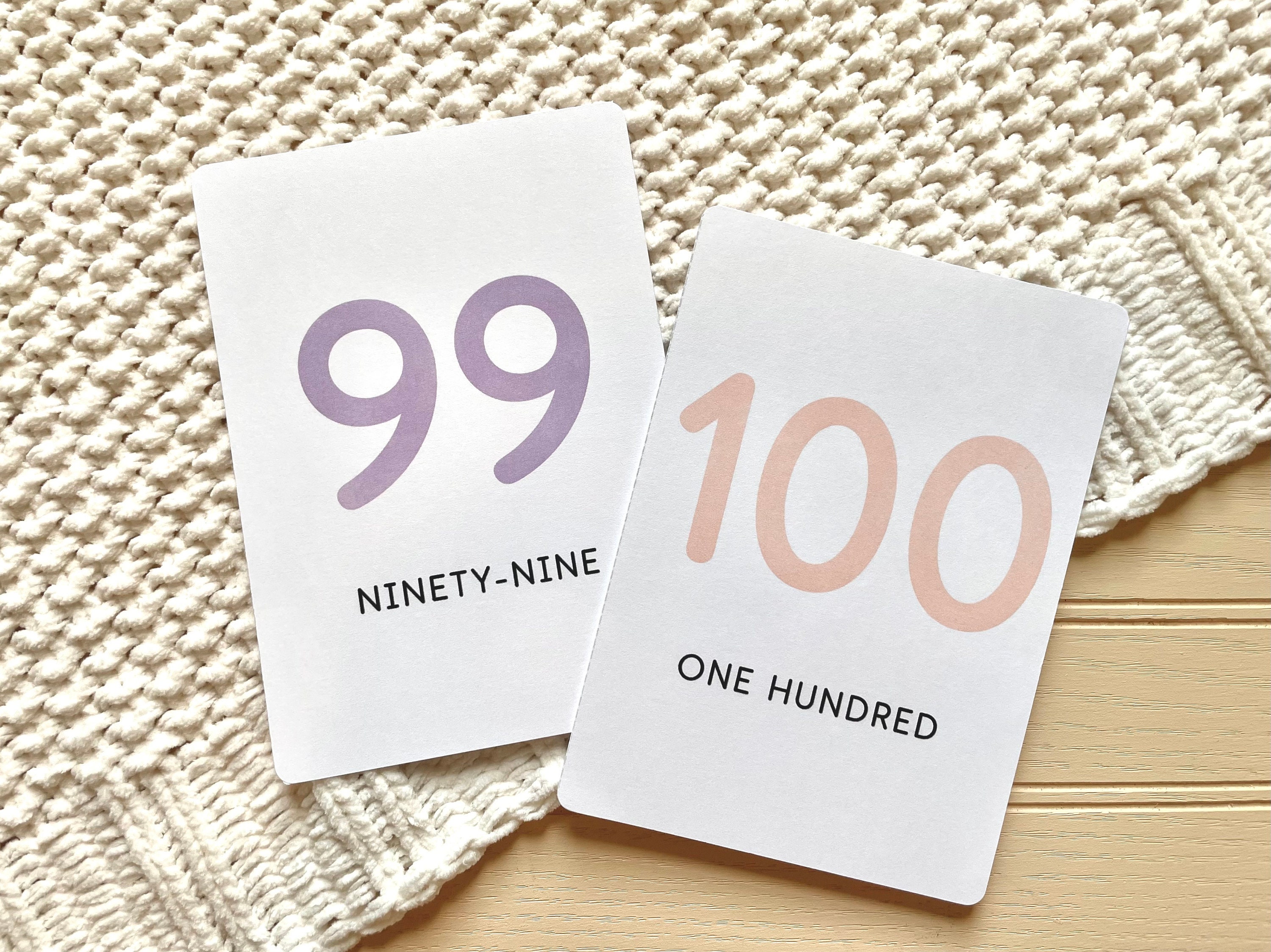 1-100 Number Cards - Digital Download, Printable Number Flash Cards for ...
