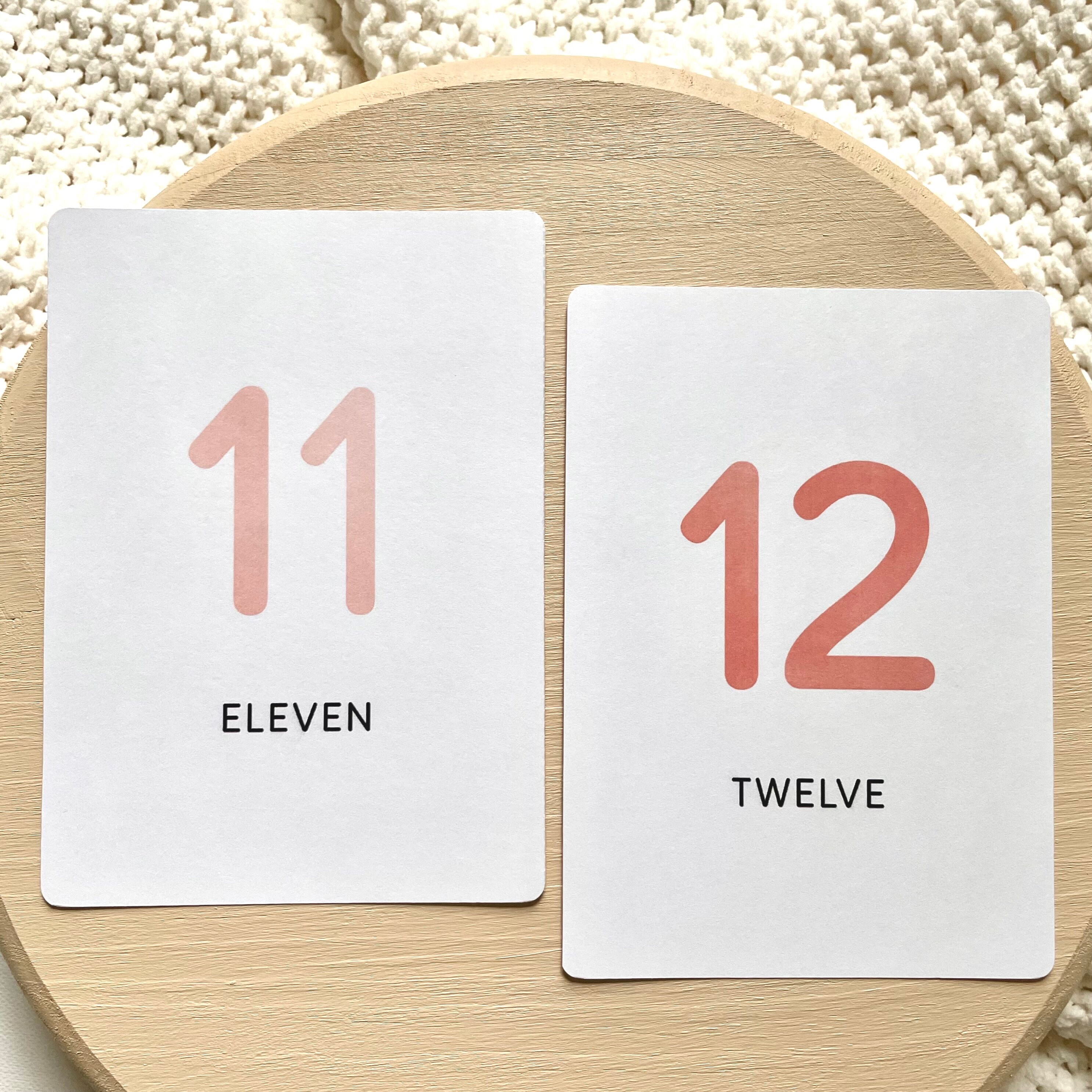 Tarjetas numéricas del 1 al 20: descarga digital tarjetas - Etsy España