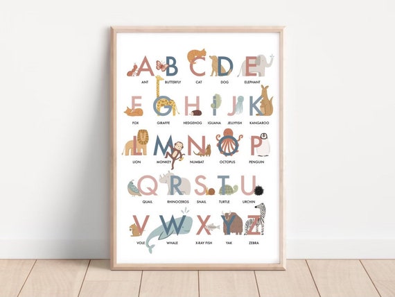 Etsy Alphabet Wall Poster Art