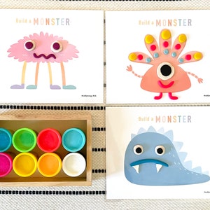 Monster Play Dough Mats - Digital Download, Printable Monster Playdoh ...