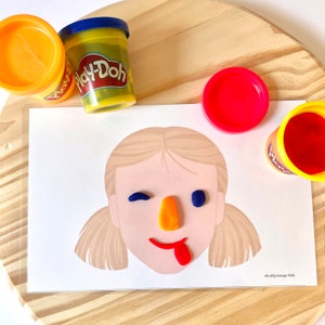 Face Play Dough Mats - Digital Download, Feelings Emotion Play Dough ...
