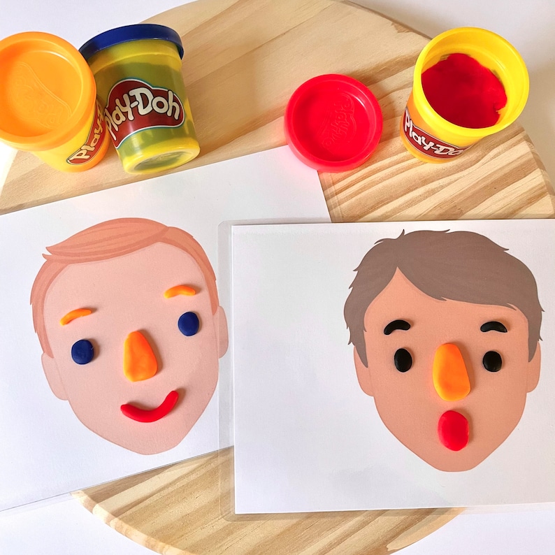 Face Play Dough Mats Digital Download Feelings Emotion Play - Etsy