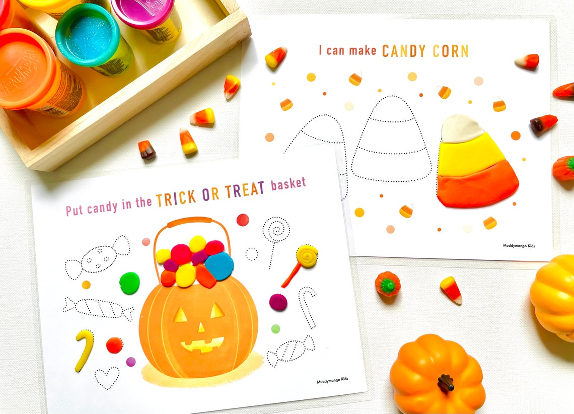 Halloween Play Dough Mats - Digital Download, Play Doh Activity ...
