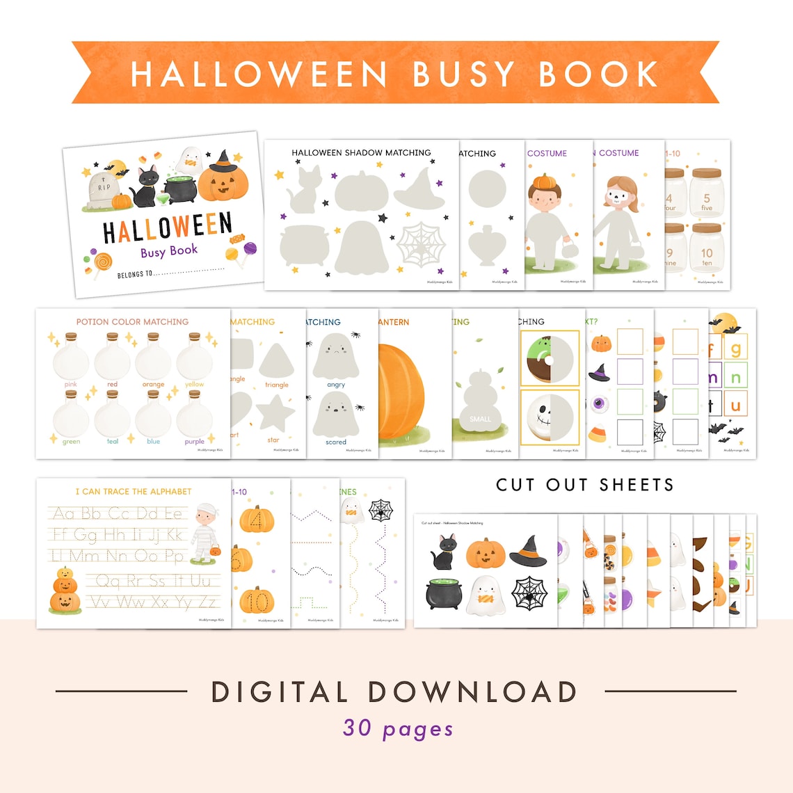 Halloween Busy Book - Digital Download, Printable Halloween Activity ...