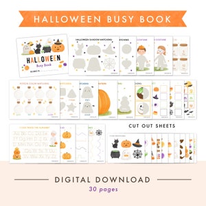 Halloween Busy Book - Digital Download, Printable Halloween Activity ...