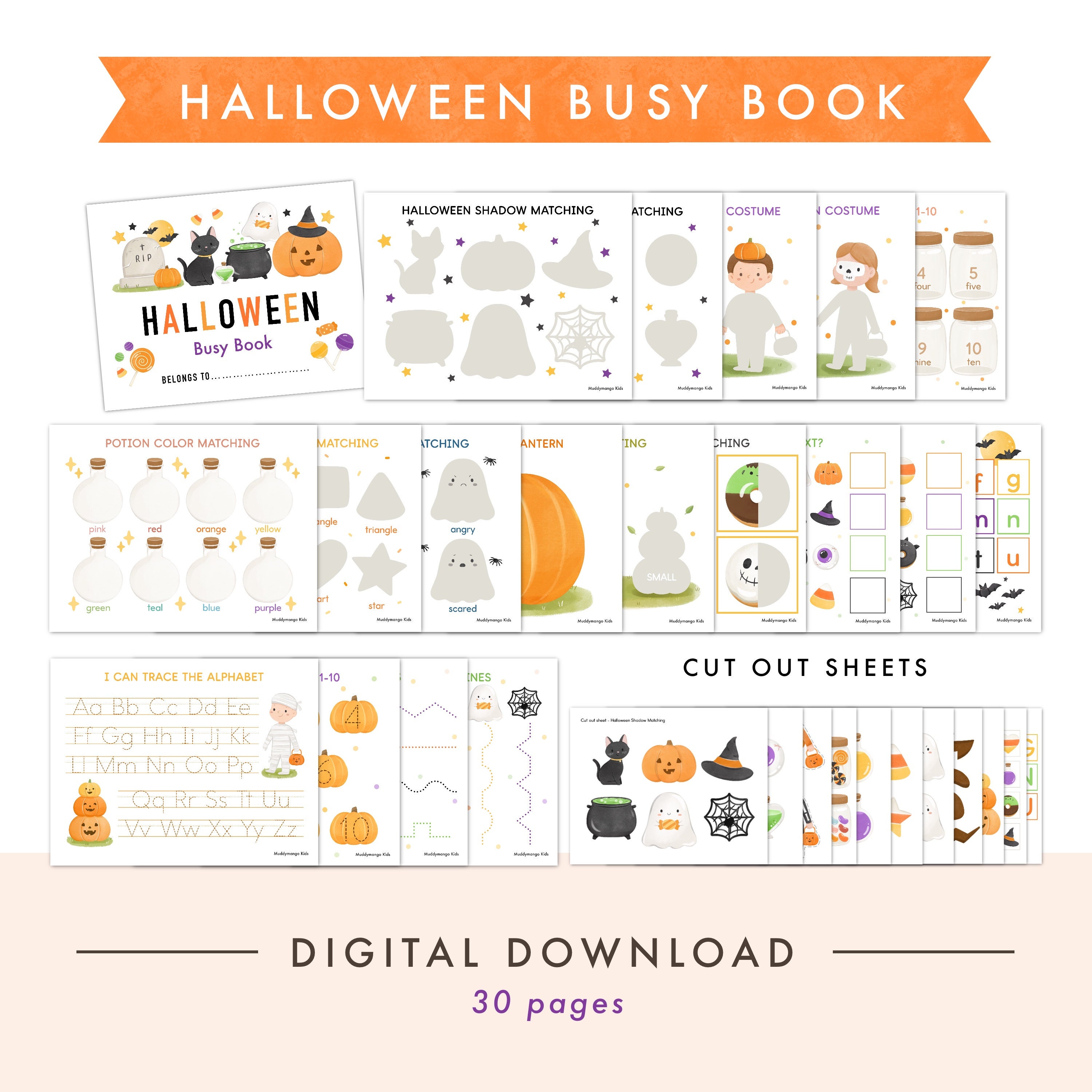 Halloween Busy Book - Digital Download, Printable Halloween Activity ...