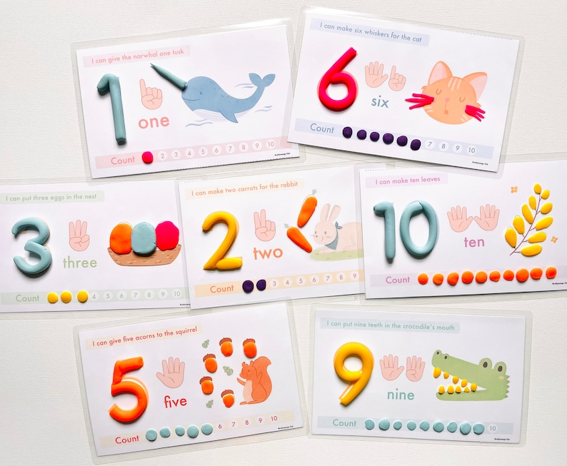 Numbers Play Dough Mats Digital Download Number Cards - Etsy