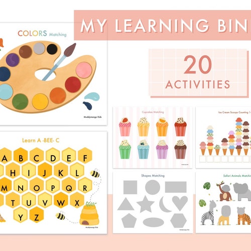 Busy Book Printable Worksheet Preschool Matching Activities - Etsy