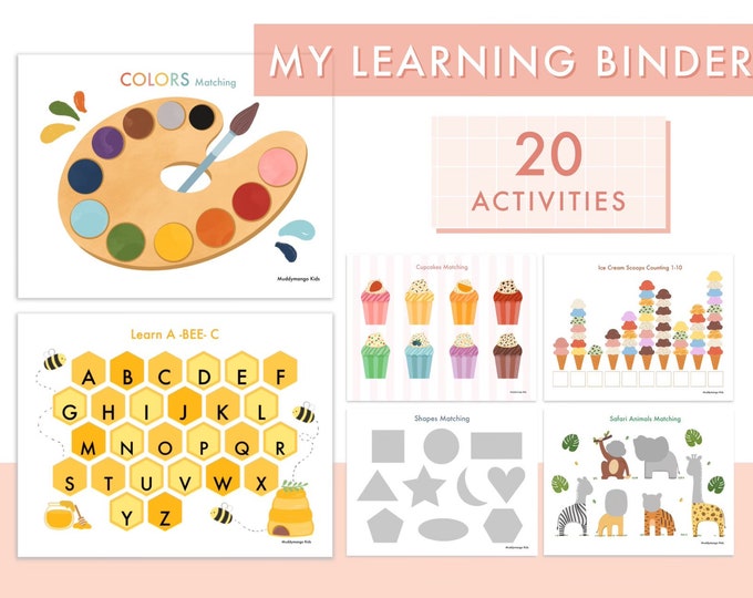 Toddler Busy Book, Toddler Learning Binder, Learning Folder, Preschool ...