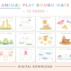 Animal Play Dough Mats - Digital Download, Play Dough Activity ...