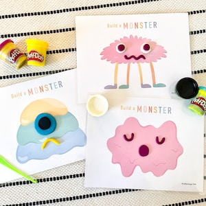 Monster Play Dough Mats - Digital Download, Printable Monster Playdoh ...