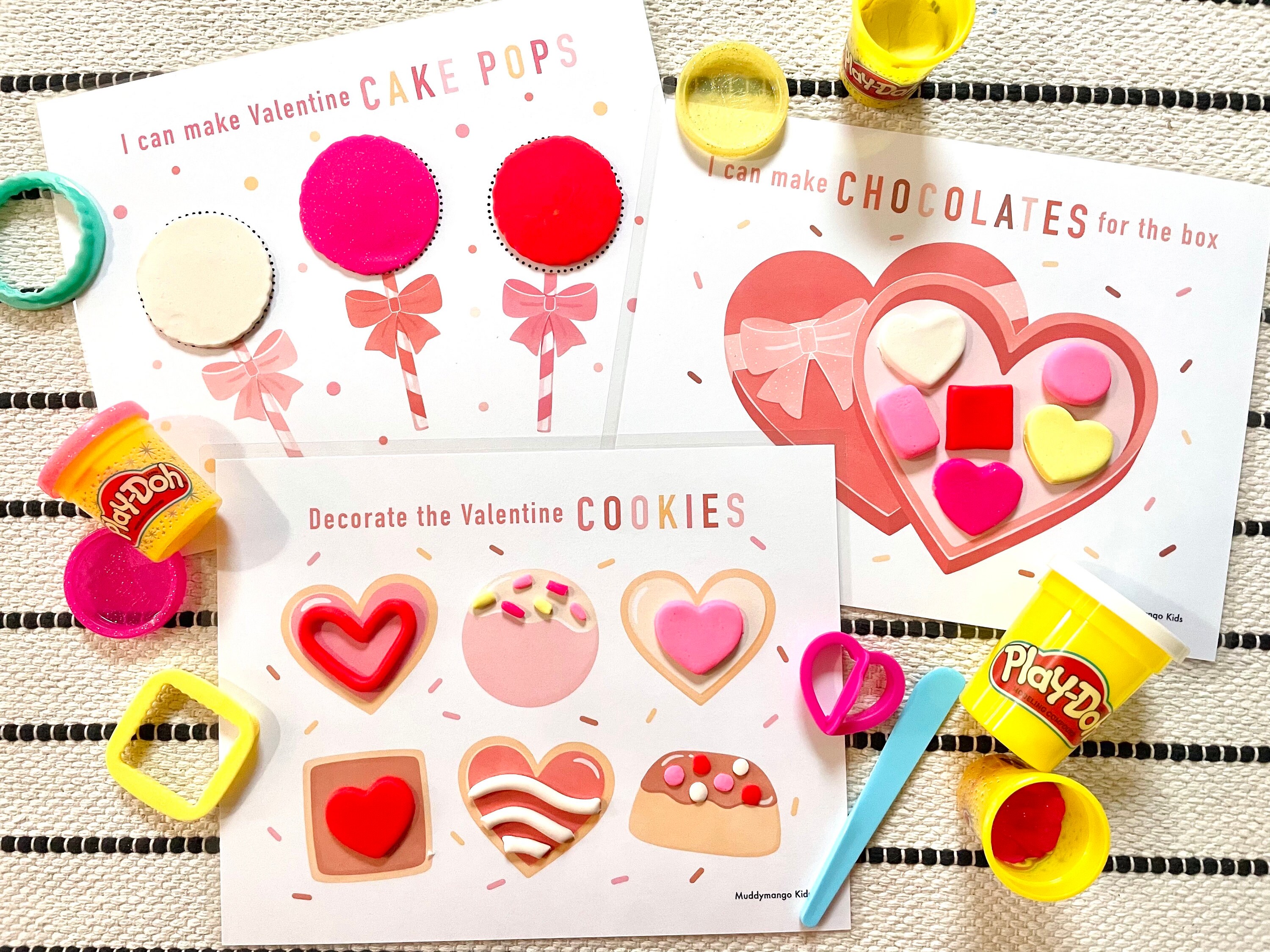 Valentine’s Day Play Dough Mats - Digital Download, Printable Valentine ...