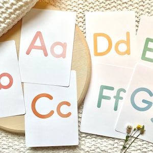 Alphabet Cards - Digital Download, Alphabet Flash Cards, Printable ABC ...