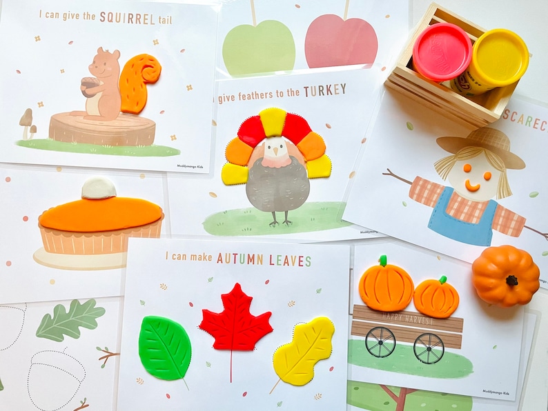Autumn Play Dough Mats Digital Download Fall Play Dough - Etsy