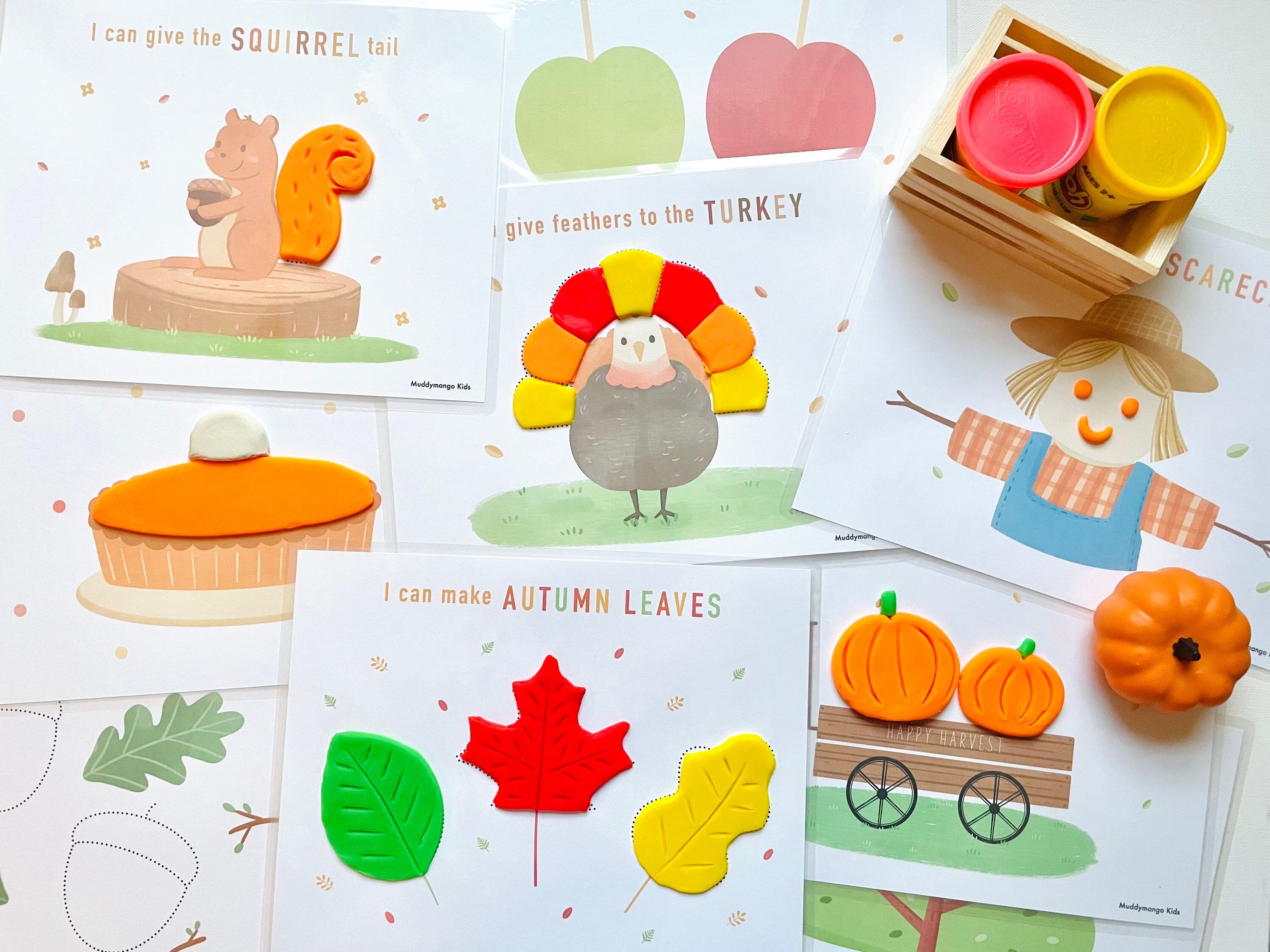 Autumn Play Dough Mats - Digital Download, Fall Play Dough Activity ...