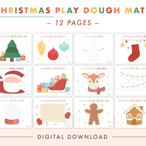 Christmas Play Dough Mats - Digital Download, Winter Play Doh Mats ...