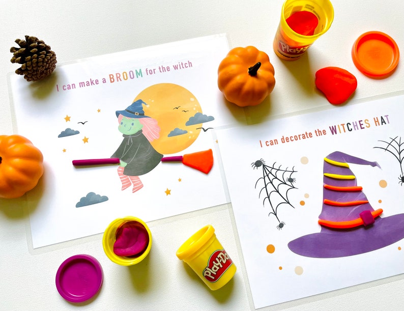 Halloween Play Dough Mats - Digital Download, Play Doh Activity ...