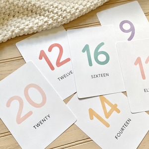 Tarjetas numéricas del 1 al 20: descarga digital, tarjetas flash ...