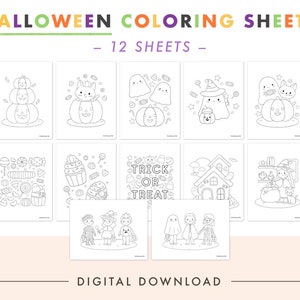 Halloween Coloring Sheets - Digital Download, Printable Halloween ...