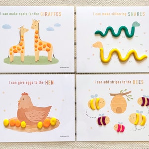 Animal Play Dough Mats - Digital Download, Play Dough Activity ...