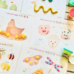 Animal Play Dough Mats - Digital Download, Play Dough Activity ...