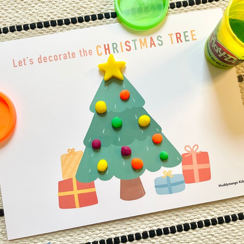 Christmas Play Dough Mats - Digital Download, Winter Play Doh Mats ...