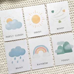 Weather Cards - Digital Download, Printable Weather Flash Cards for ...