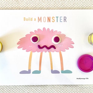 Monster Play Dough Mats - Digital Download, Printable Monster Playdoh ...