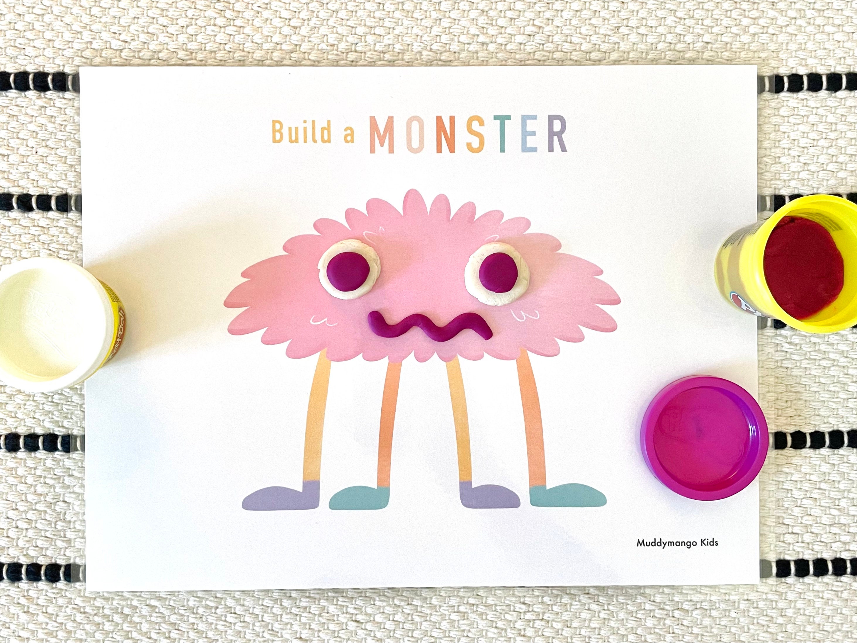 Monster Play Dough Mats - Digital Download, Printable Monster Playdoh ...