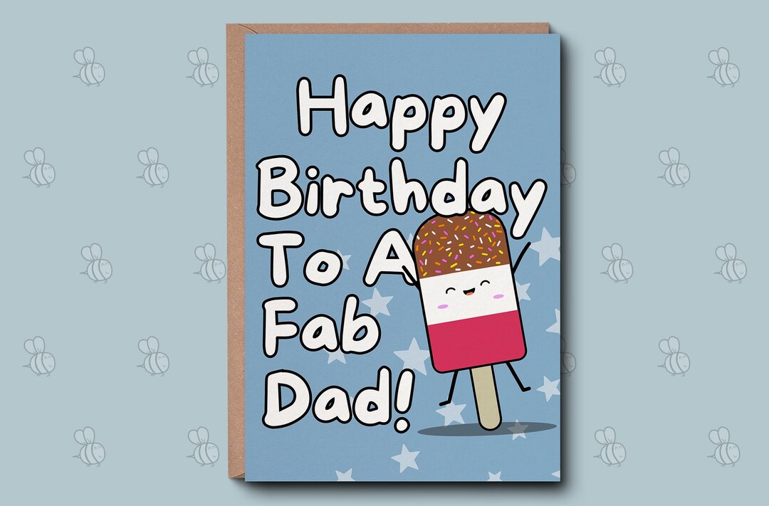 Happy Birthday to A Fab Dad - Birthday Card for Dad. Happy Birthday Dad ...
