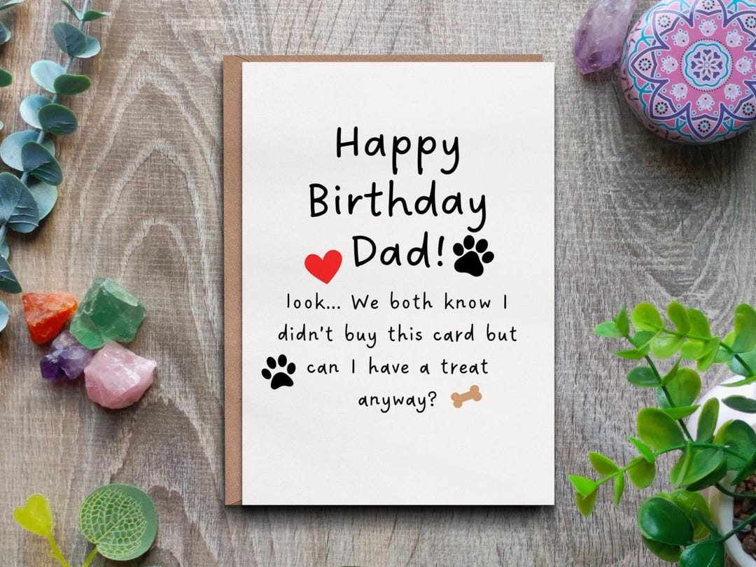 From the Dog Card: Happy Birthday Dad, Pet Lovers Card - Etsy