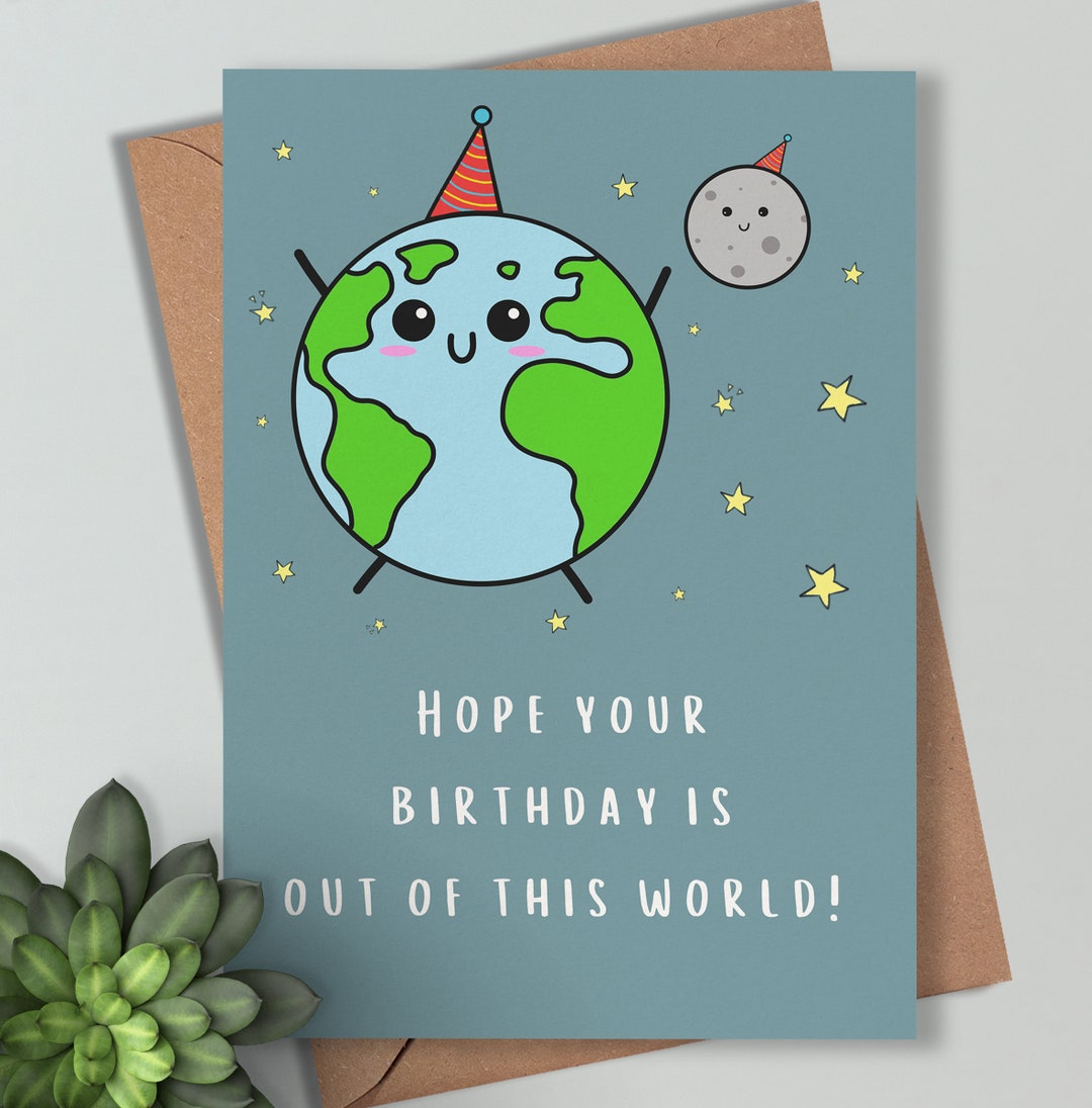 Out of This World Birthday Card / Funny Cute Birthday Irish - Etsy