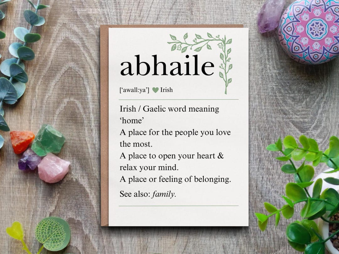 Irish Housewarming Card - Abhaile Definition and Boho Floral Design ...