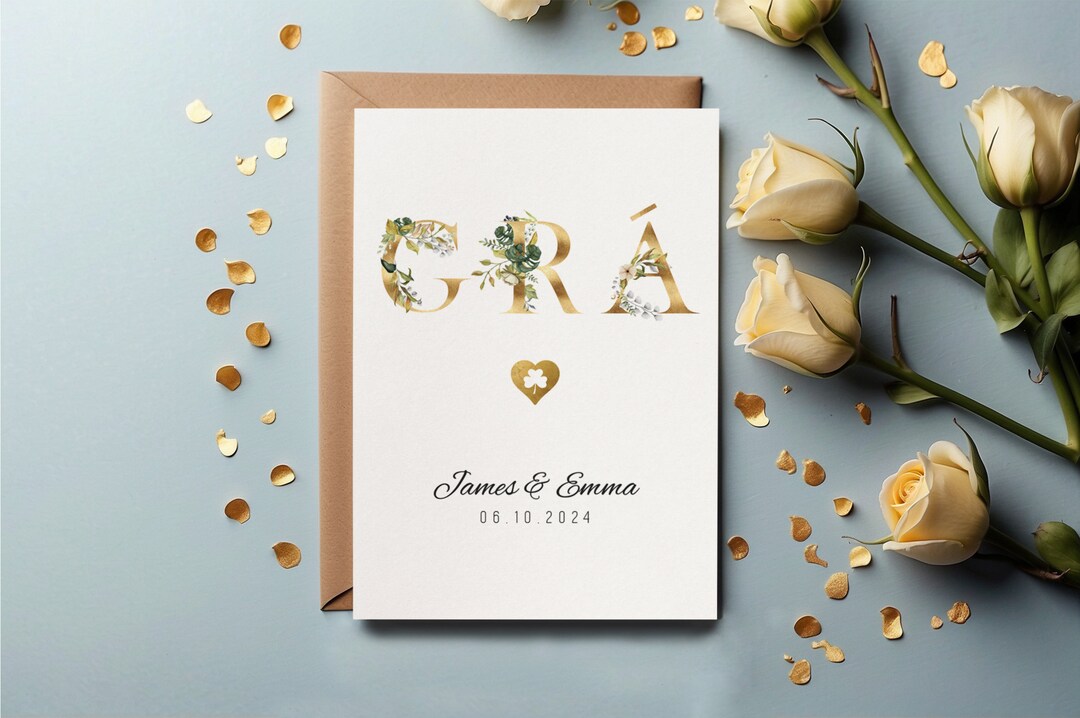 Grá Irish Love Personalised Wedding Gift & Engagement Luxury Greetings ...