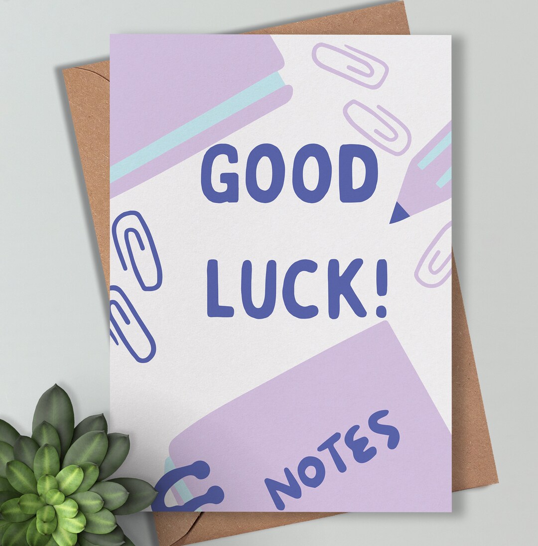 Good Luck Card Sweet, Cute Design for School, College, University Exams ...