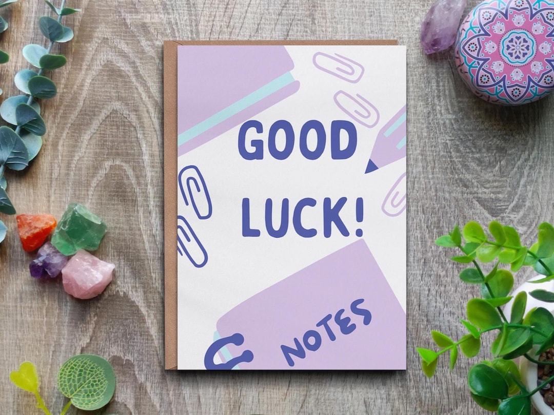 Good Luck Exams Card, School Leaving Card, Best of Luck Card, Best ...