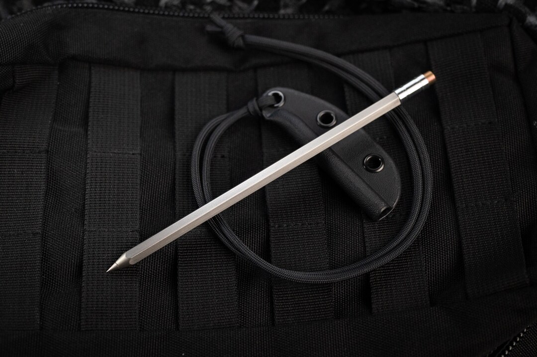 No. 2 Pencil EDC Awl | Stainless Steel Hexagon Body, Titanium Tip ...