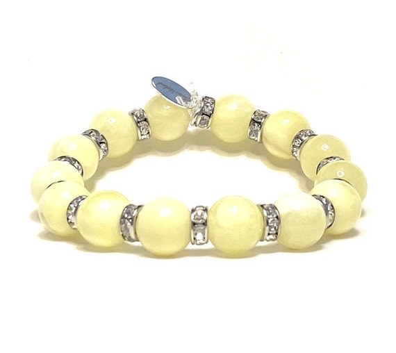 Light Yellow Marble Bracelet | Etsy